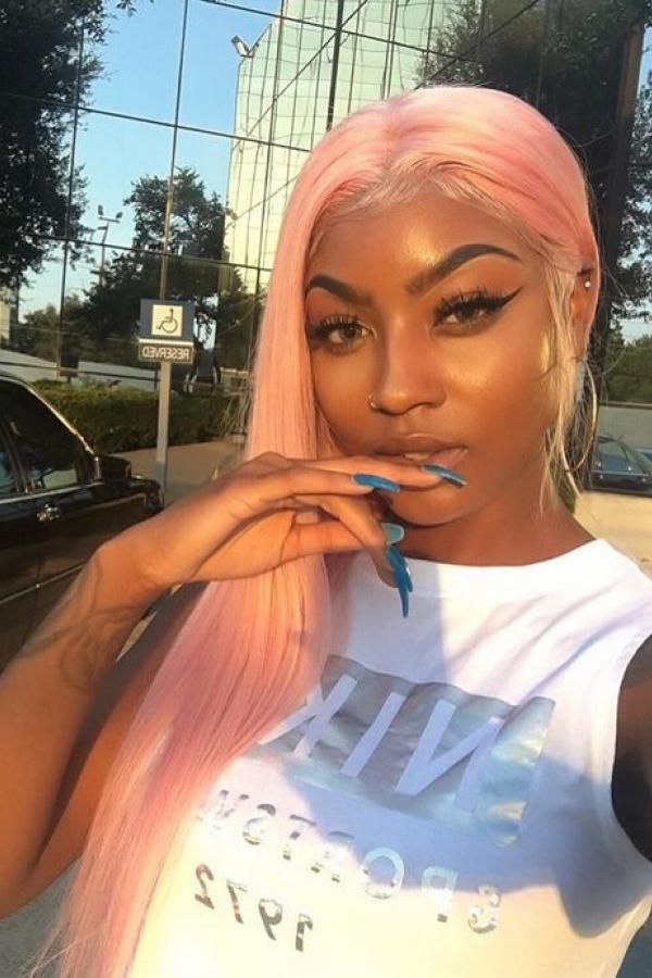 Sweet Shell Pink Straight Human Hair Full Lace Wig - Human Hair Wigs ...
